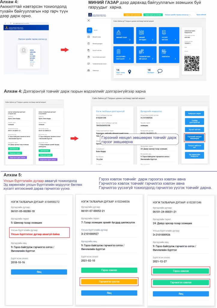 www.egazar.gov.mn цахим системд ААНБайгууллагууд тоонгарын үсгээр ...